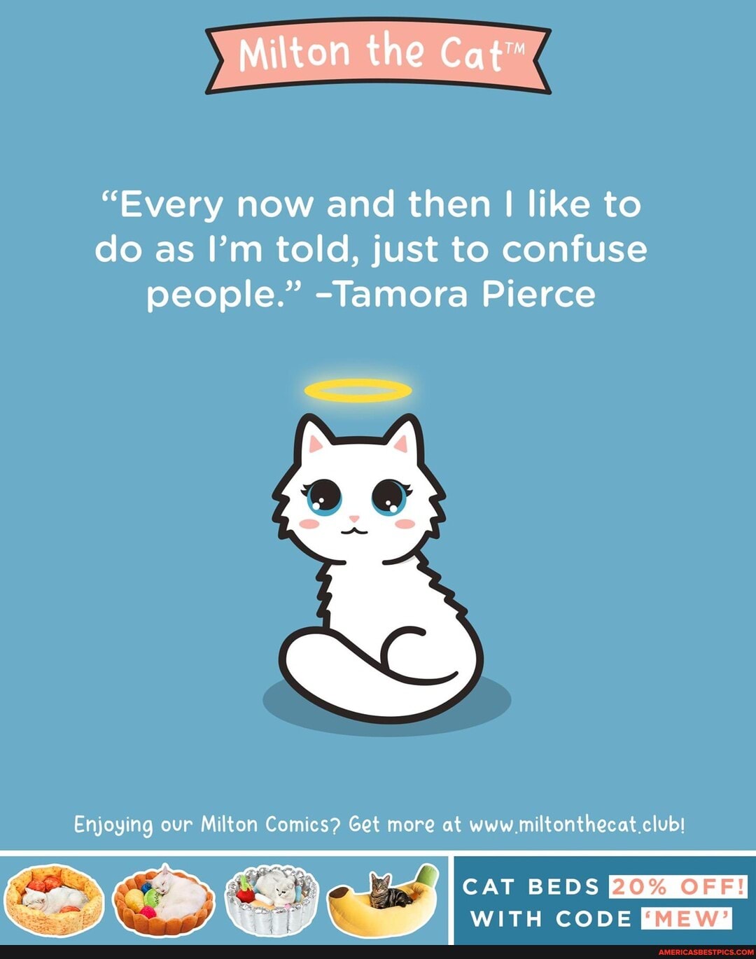 Milton the Cat" "Every now and then I like to do as I'm told, just to ...