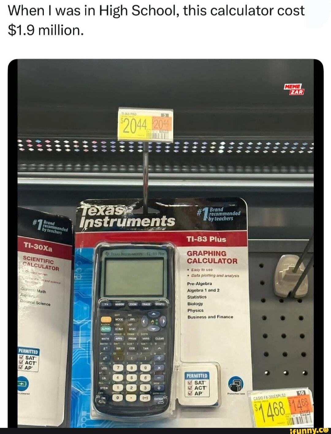 When I was in High School, this calculator cost $1.9 million. TEXAS ...