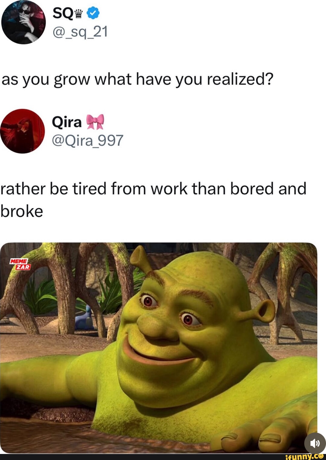 SQu @_sq_21 as you grow what have you realized? Qira @Qira 997 rather ...