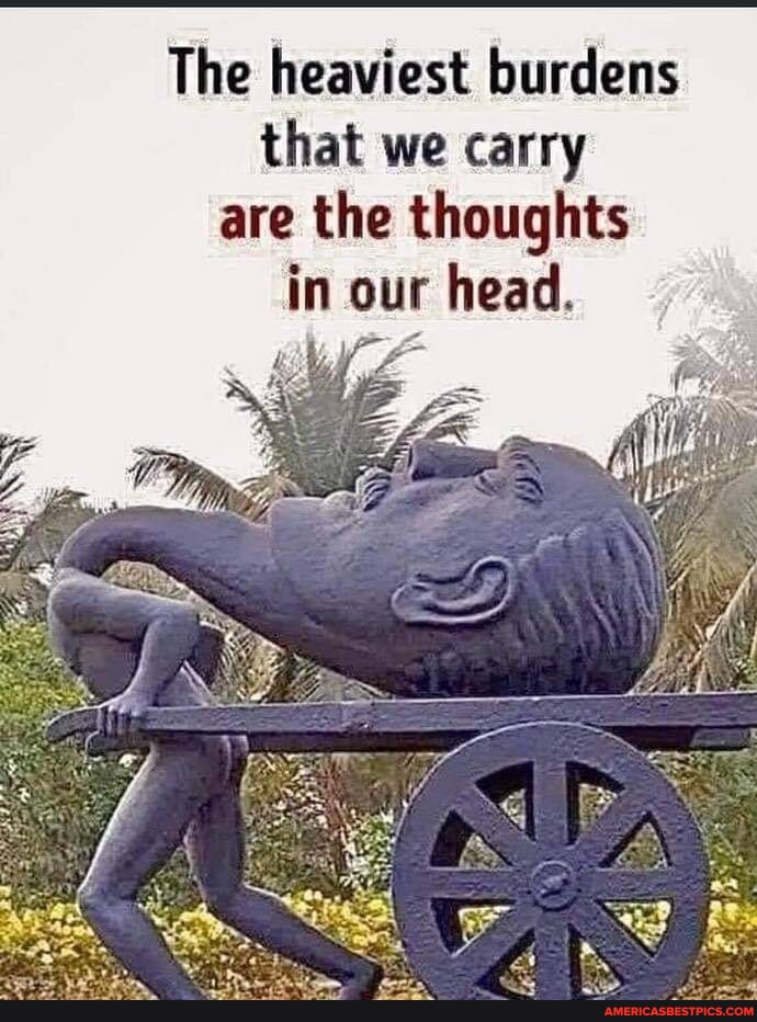 The heaviest burdens that we carry are the thoughts in our head ...