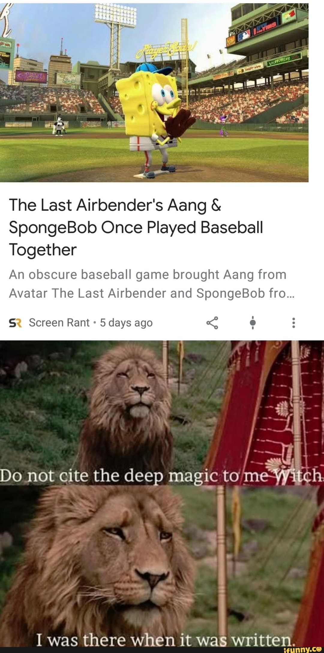 The Last Airbender's Aang SpongeBob Once Played Baseball Together An ...