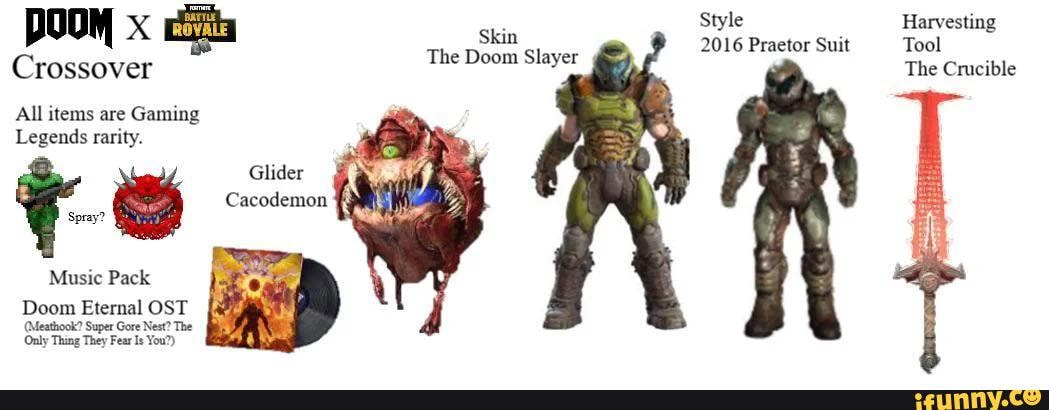 Poon Skin Crossover The Doom Slayer All items are Gaming Legends rarity ...