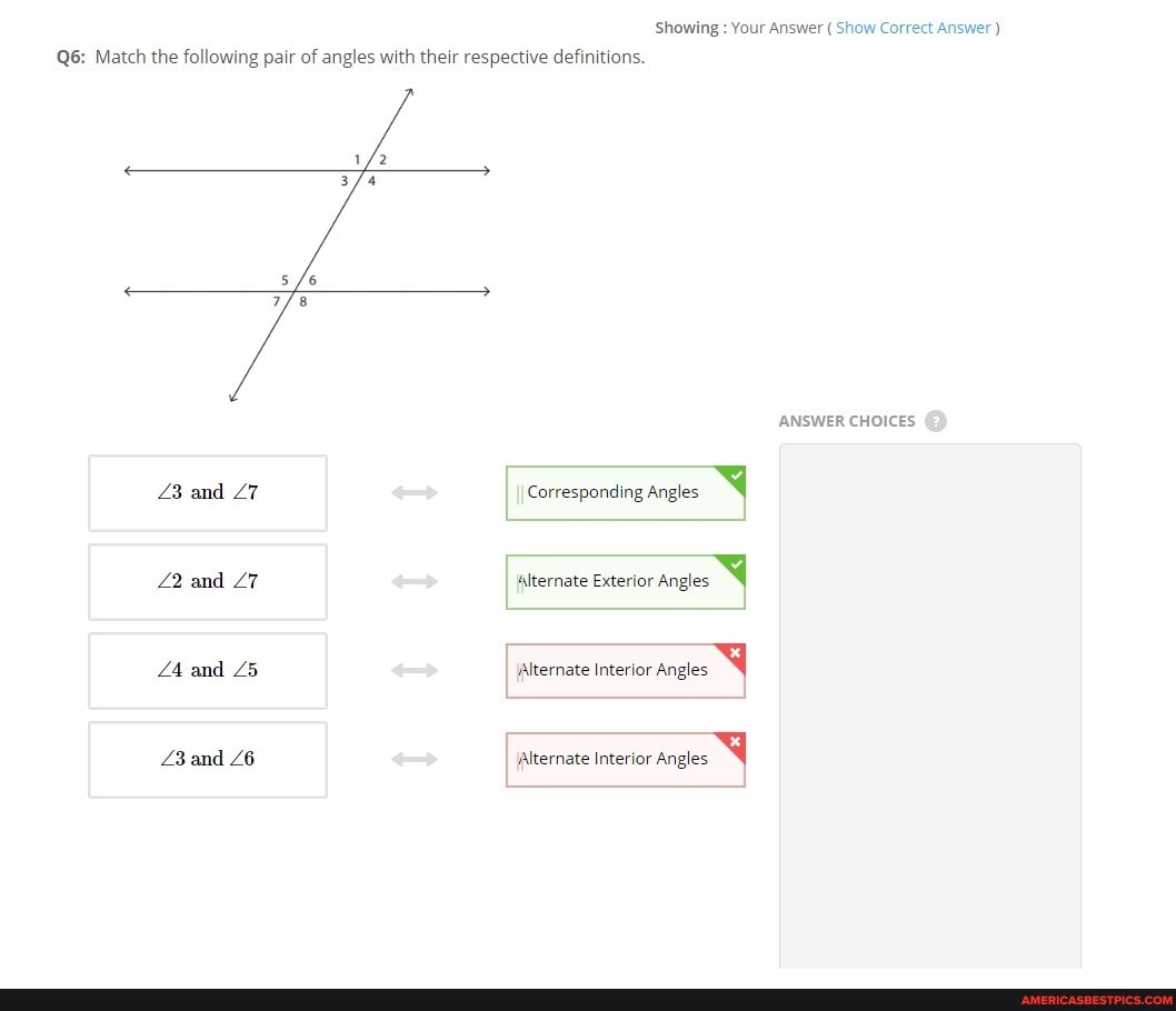 Showing Your Answer Show Correct Answer Q6: Match the following pair of ...