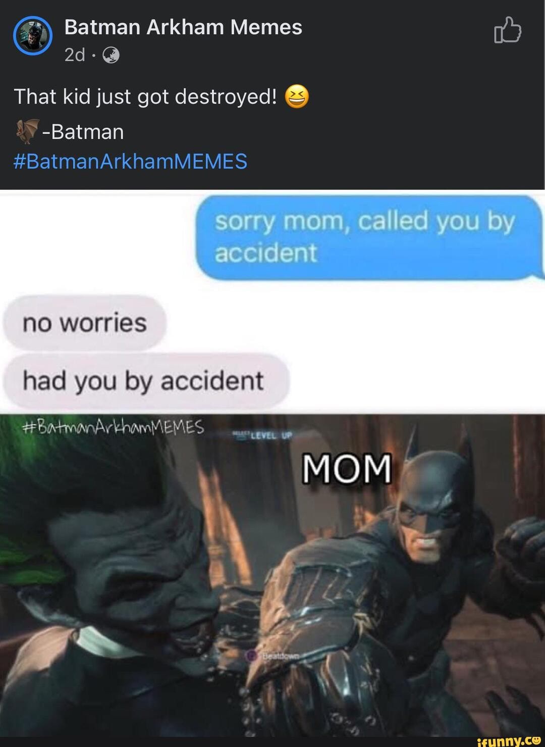 Batman Arkham Memes That kid just got destroyed! -Batman ES sorry mom ...