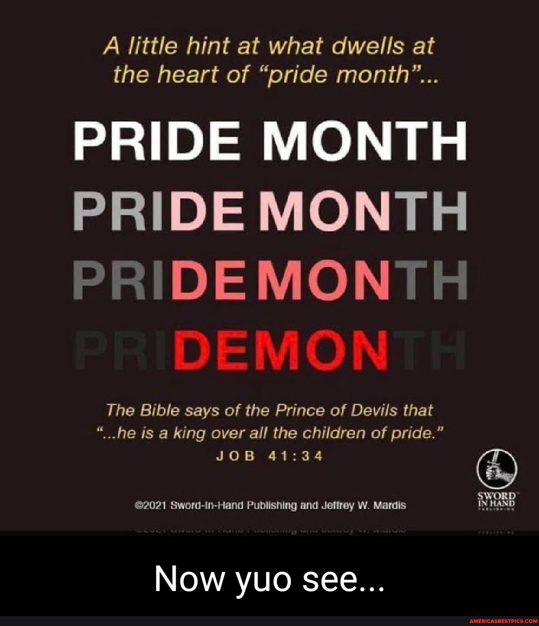 A little hint at what dwells at the heart of "pride month"... PRIDE ...