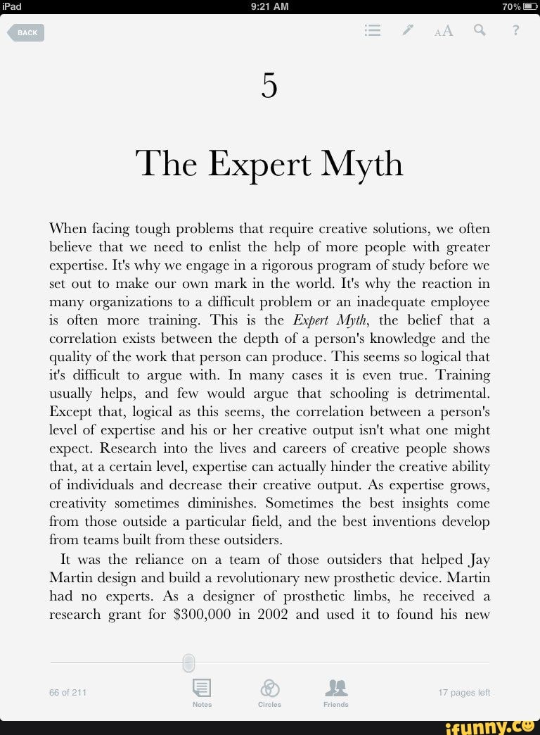 The Expert Myth When Facing Tough Problems That Require Creative