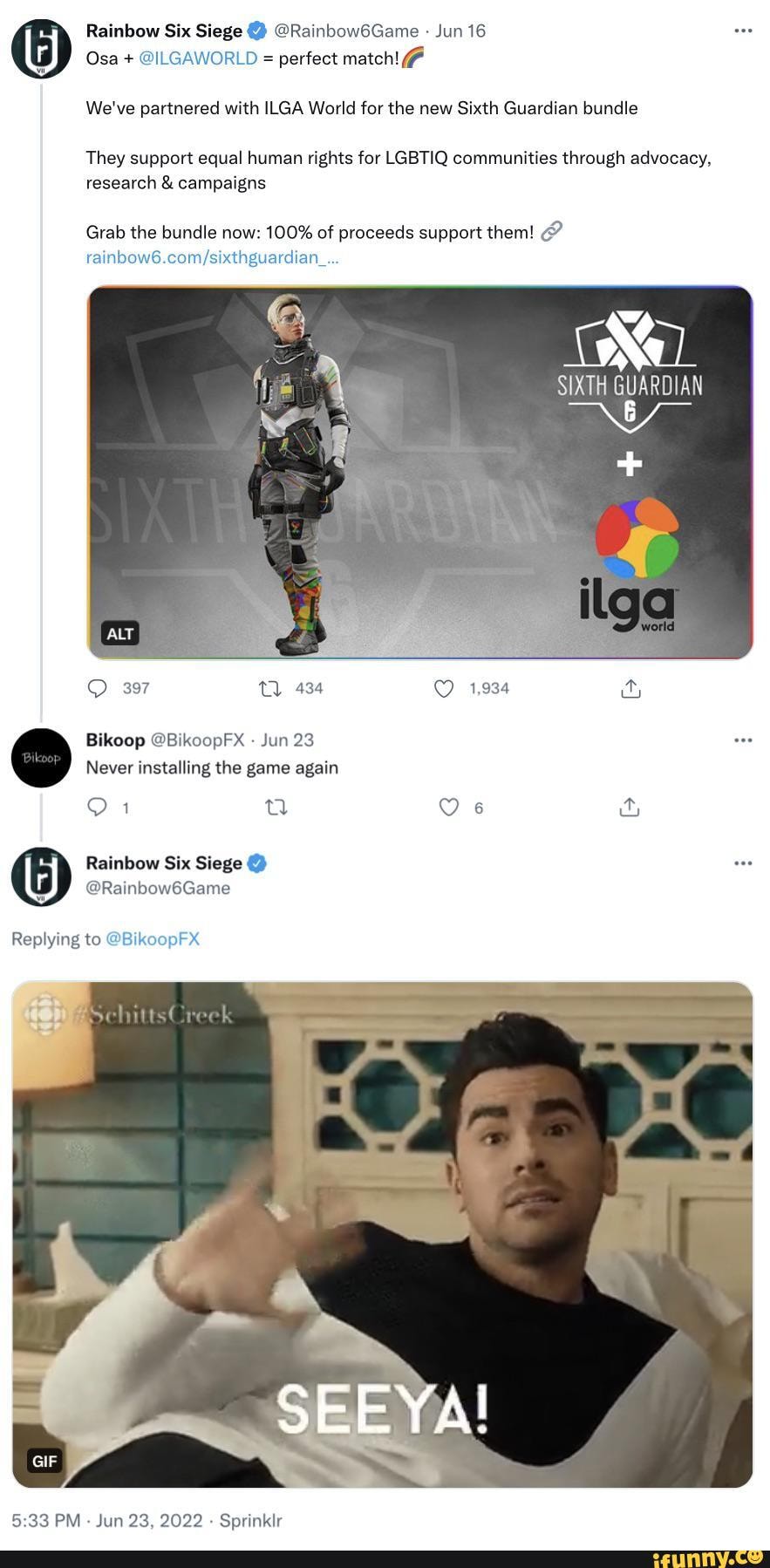 Rainbow Six Siege @ Rainbow6Game Jun 16 Osa+ @ILGAWORLD = perfect match ...