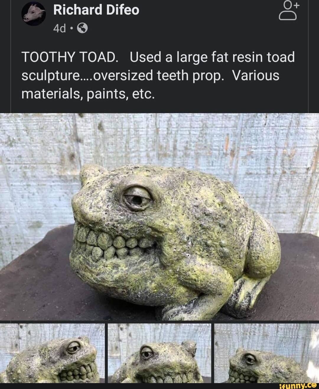 Richard Difeo TOOTHY TOAD. Used a large fat resin toad sculpture ...