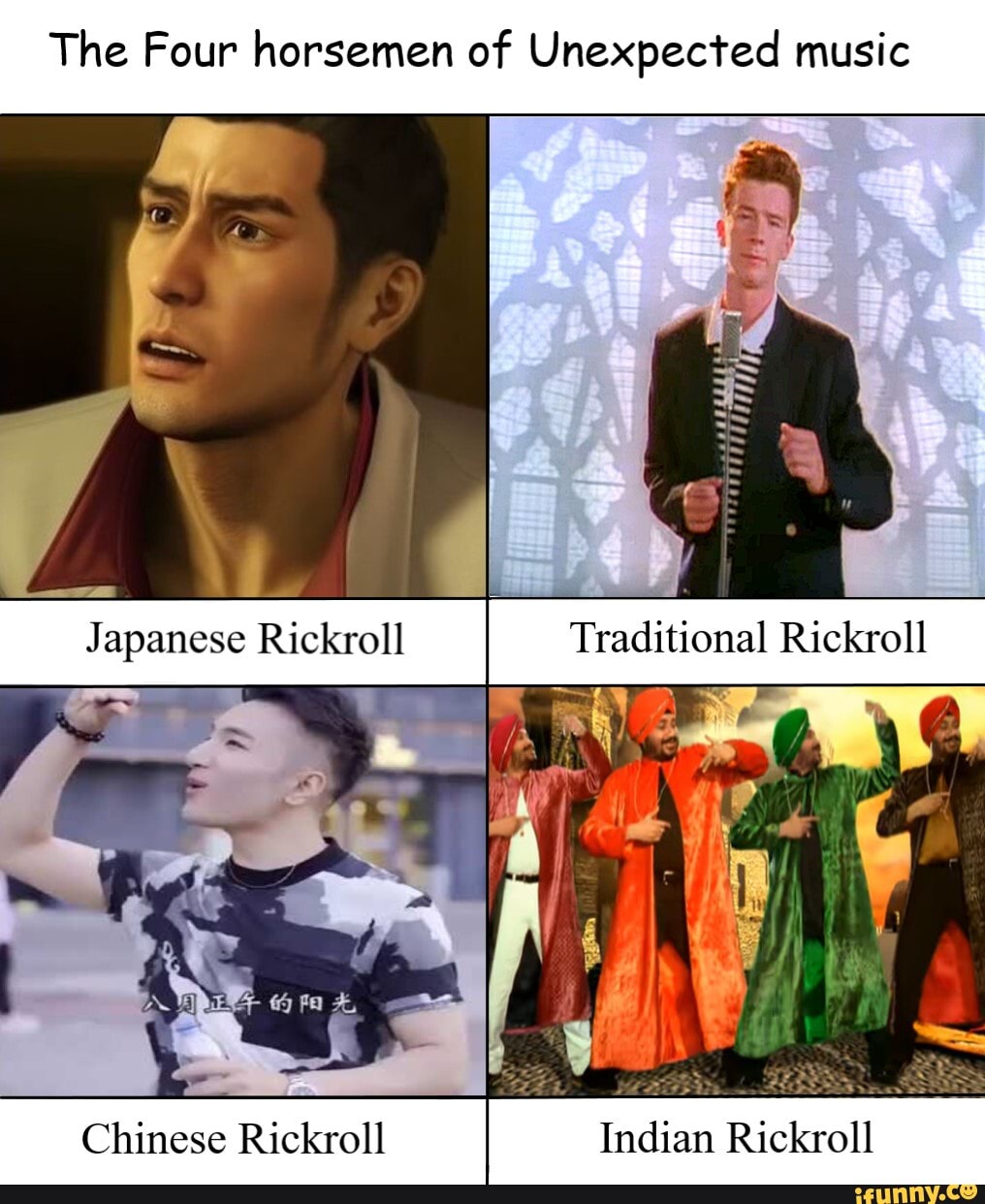 The Four horsemen of Unexpected music Japanese Rickroll Traditional ...