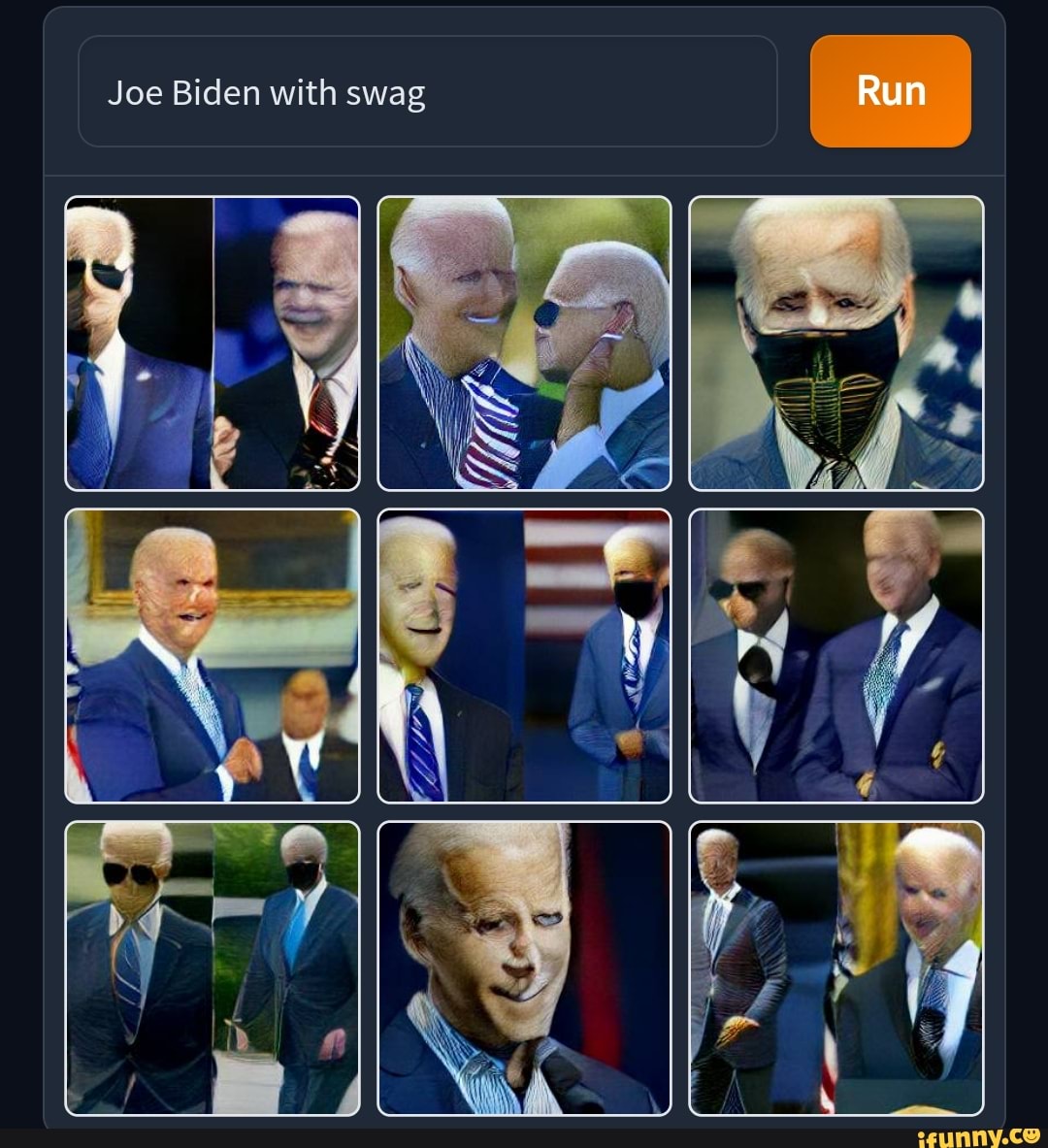 Joe Biden with swag Run - iFunny