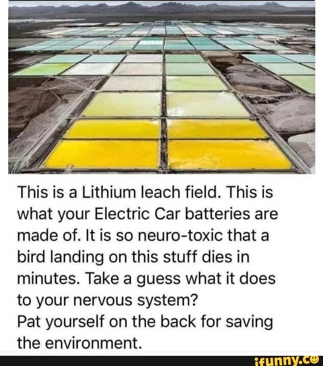 This is a Lithium leach field. This is what your Electric Car batteries ...