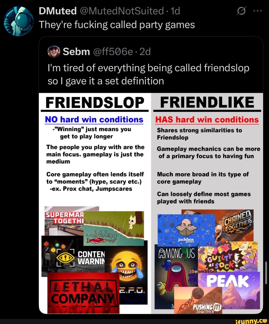 DMuted They're fucking called party games Sebm @ff506e I'm tired of ...