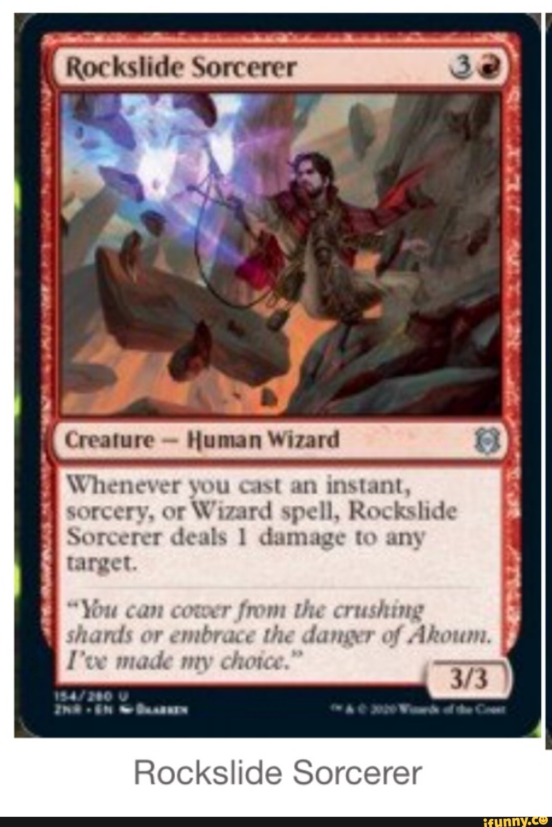 Rockslide Sorcerer Creature - Human Wizard Whenever you cast an instant ...