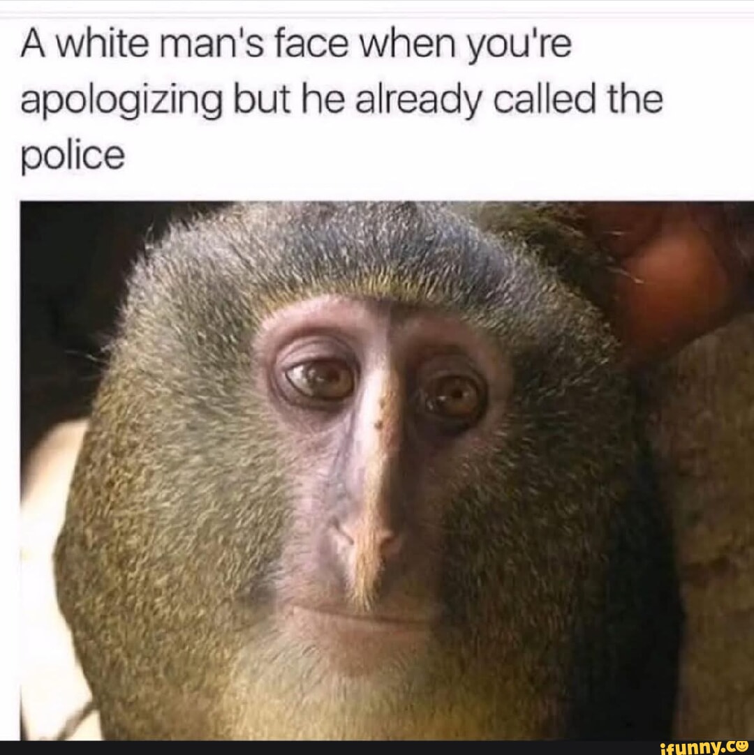 A white man's face when you're apologizing but he already called the ...