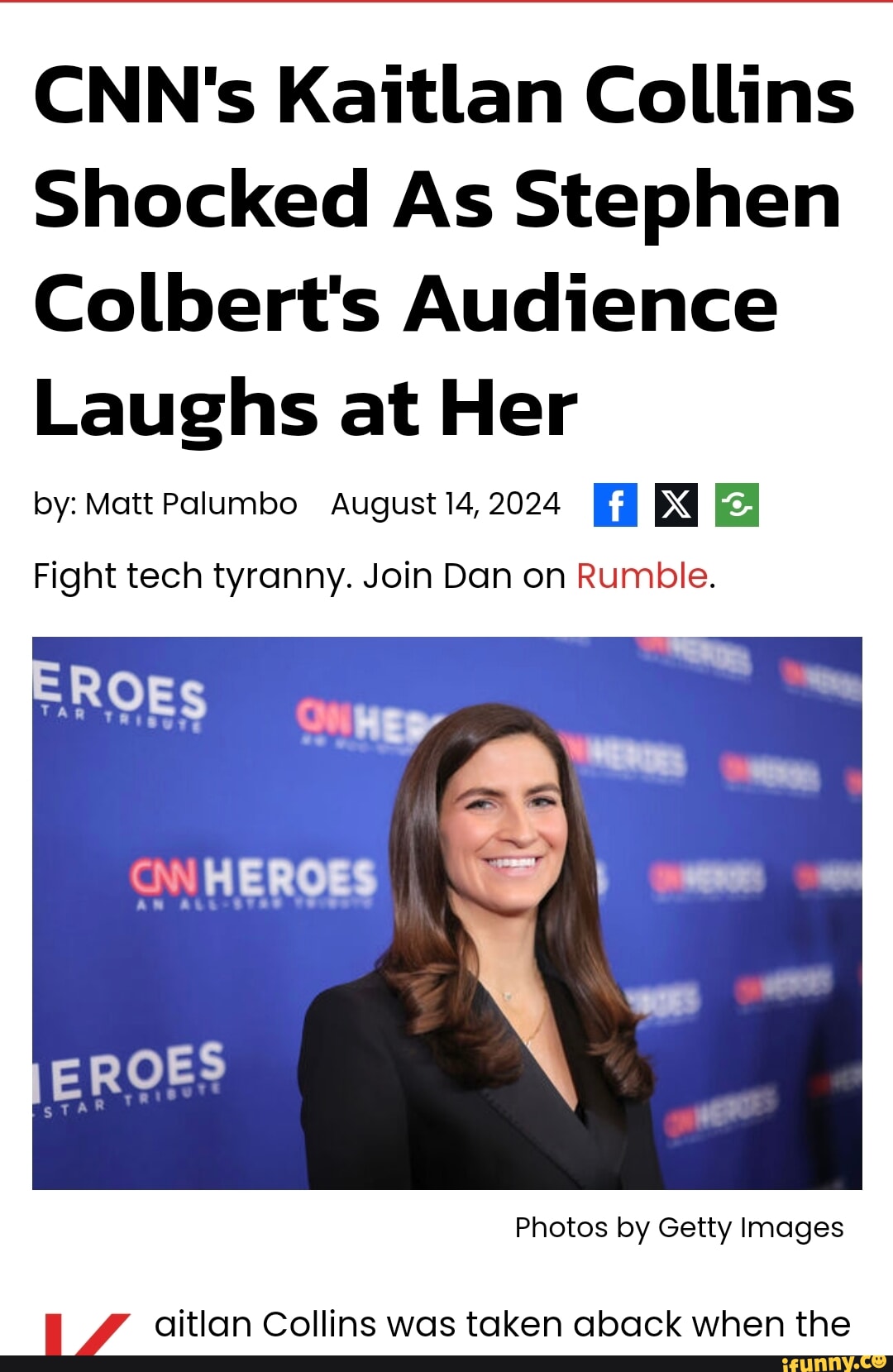 CNN's Kaitlan Collins Shocked As Stephen Colbert's Audience Laughs at ...