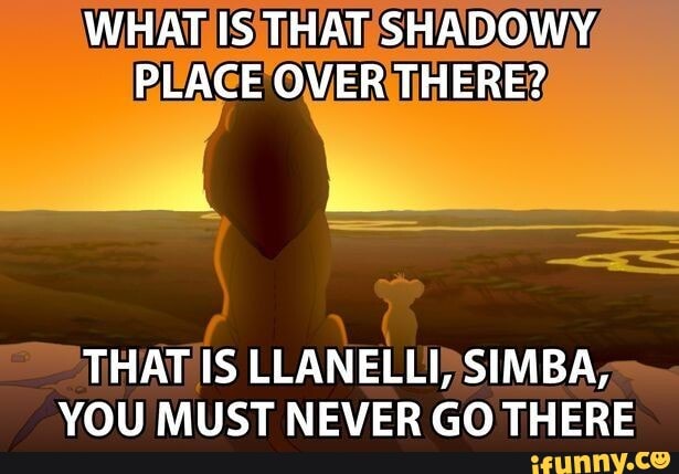 WHAT IS THAT SHADOWY PLACE OVER THERE? THAT IS LLANELLI, SIMBA ...