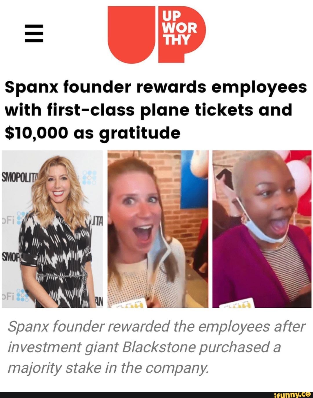UP WOR Spanx founder rewards employees with first-class plane tickets ...