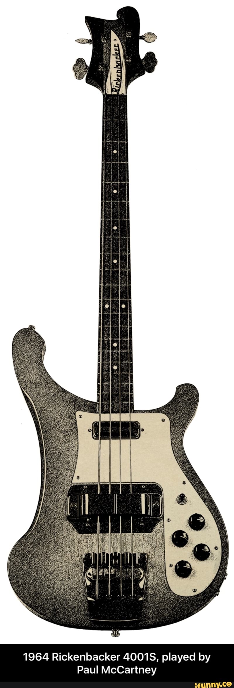 1964 Rickenbacker 4001S, played by Paul McCartney - )