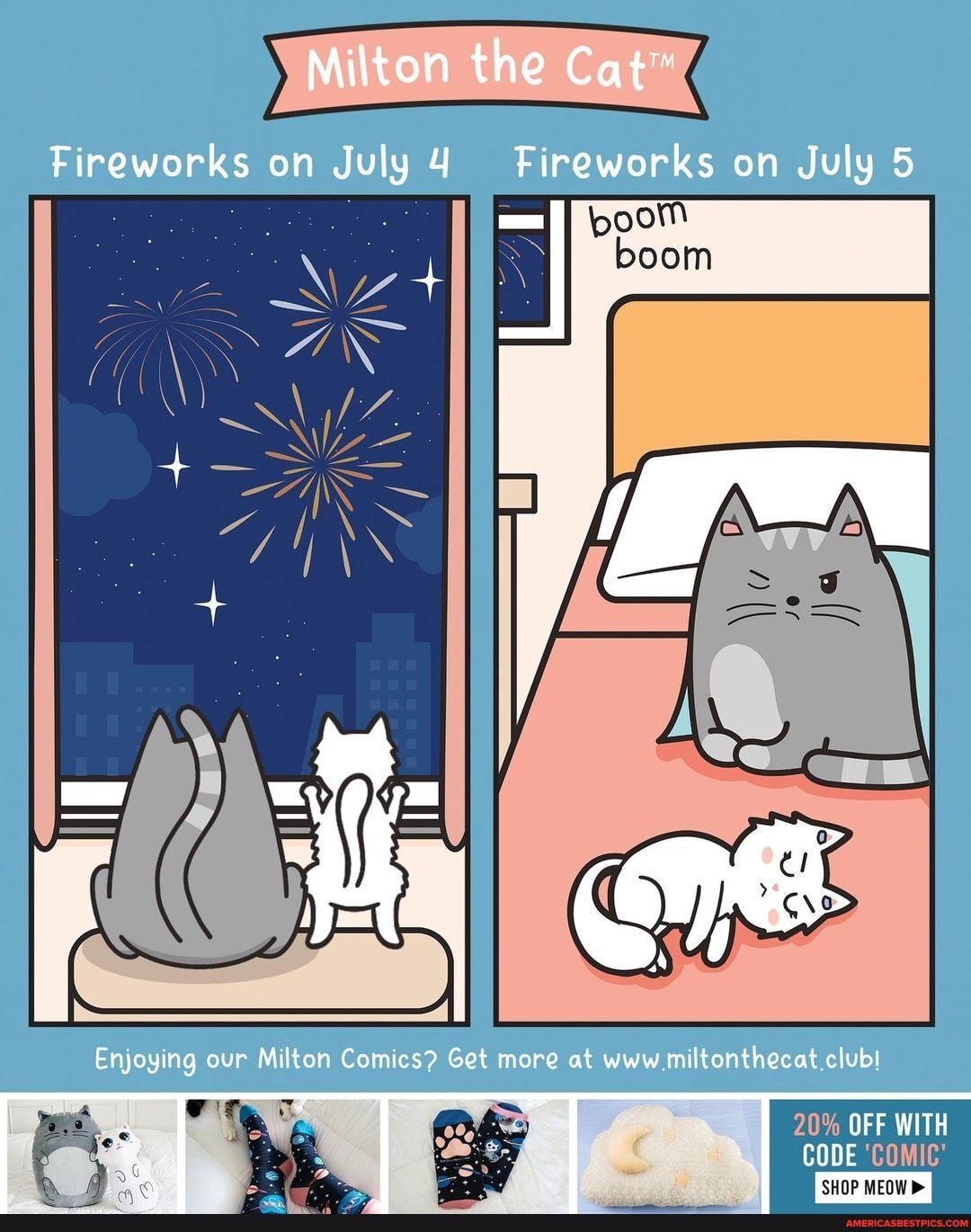 Milton the Cat: Fireworks on July 4 Enjeying our Milton Comics? Get ...
