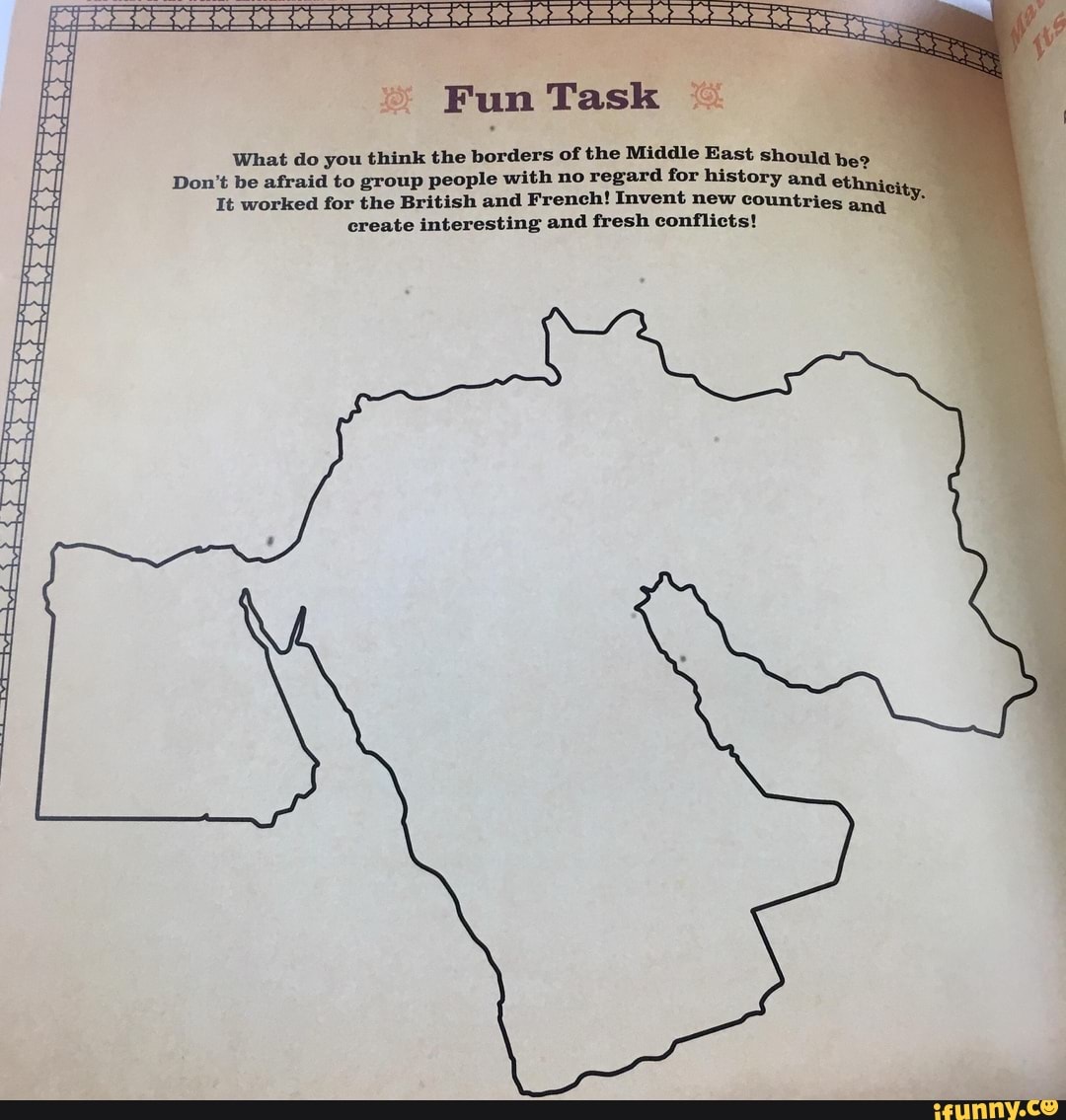 Fun Task © What do you think the borders of the Middle East shoula LS ...