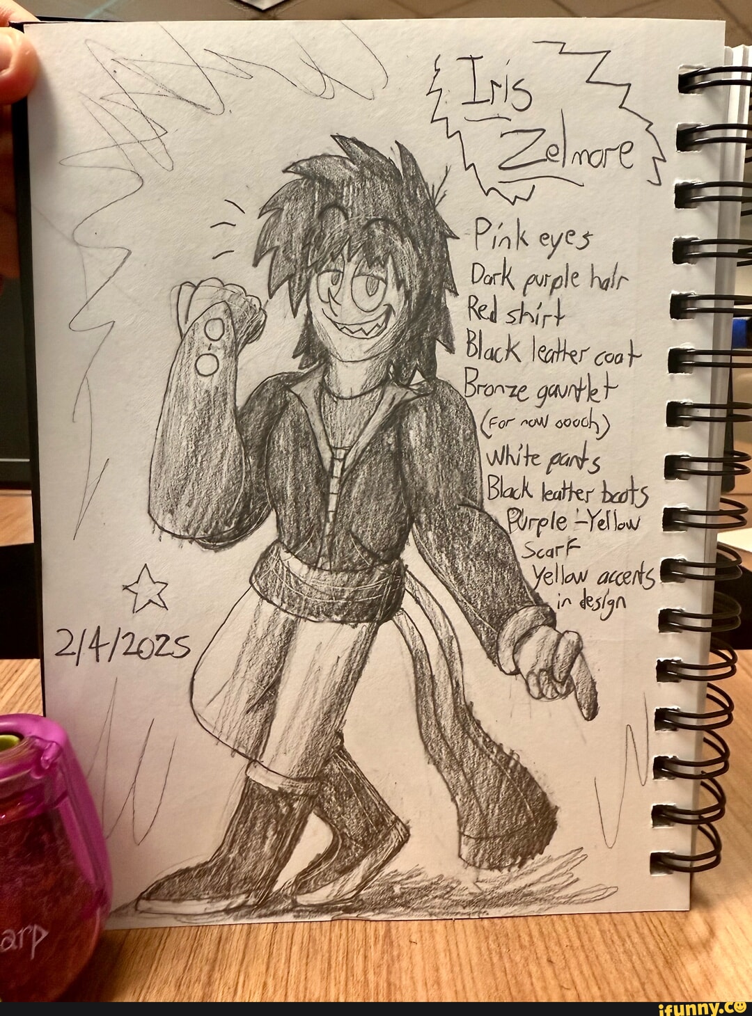 ZeaI mare Pin k eyes Dork purple hal Red shi) Black later coat Bosze ...