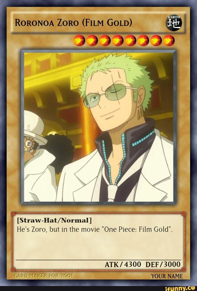 RORONOA ZoRO (FILM GOLD) I He's Zoro, but in the movie "One Piece: Film ...