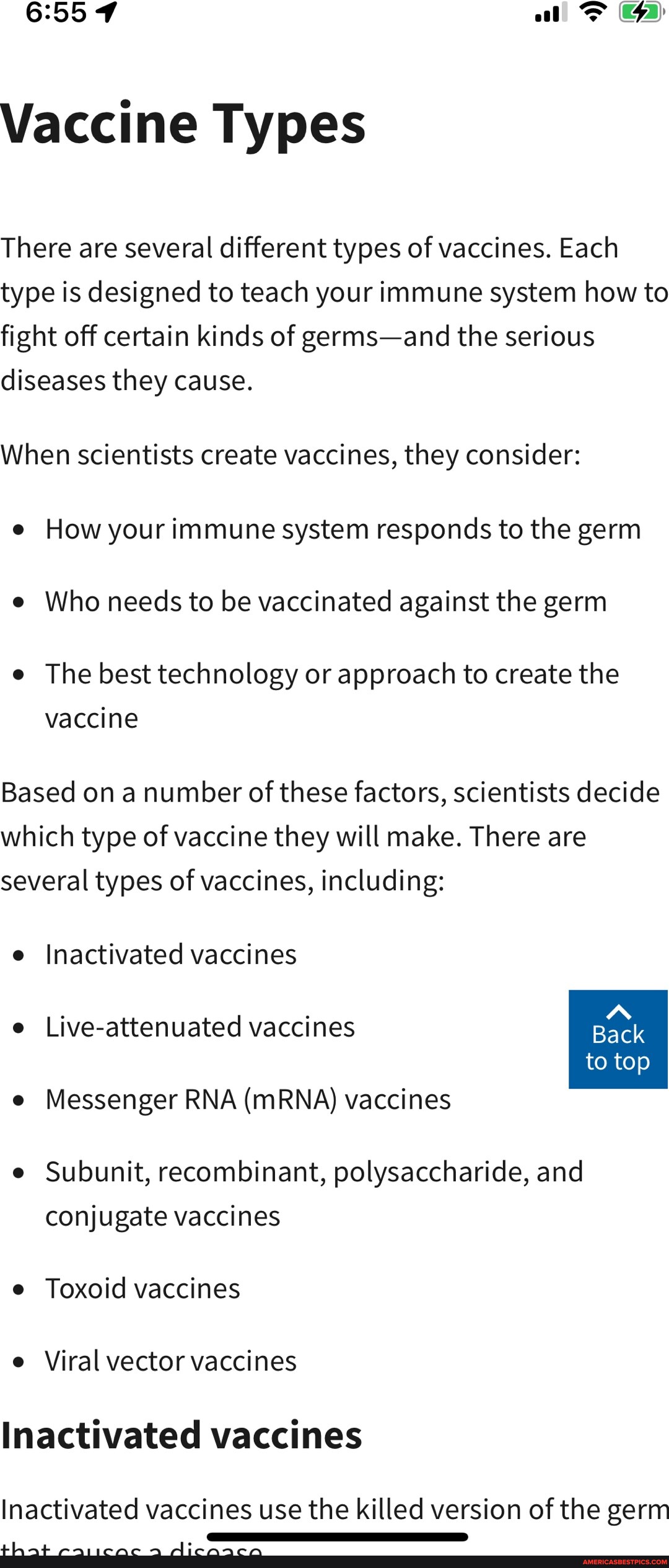 Vaccine Types al There are several different types of vaccines. Each ...