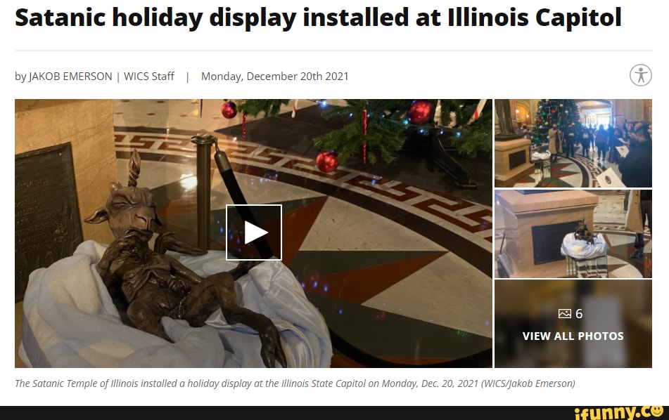 Satanic holiday display installed at Illinois Capitol by JAKOB EMERSON ...