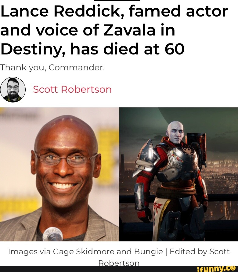 Lance Reddick, famed actor and voice of Zavala in Destiny, has died at ...
