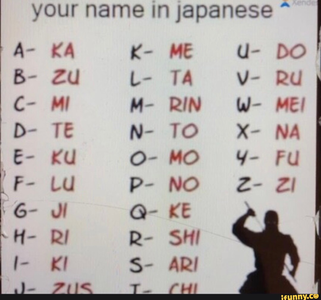 Your name in japanese rE- KA MI TE KU Pp- ME TA RIN TO MO NO KE SHI ARI ...
