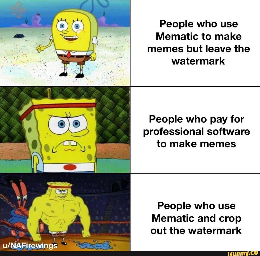 People who use Mematic to make memes but leave the watermark People who ...