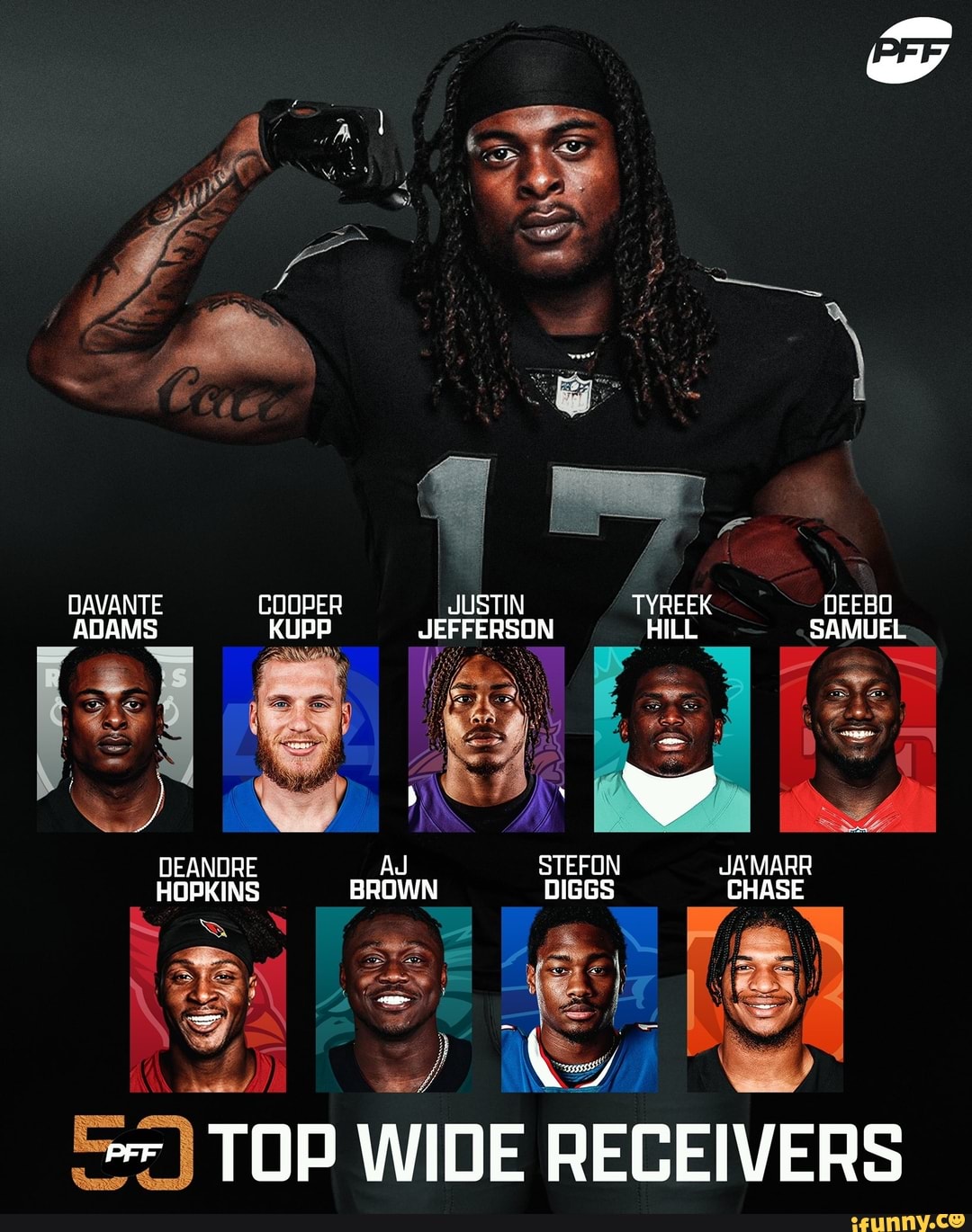 DAVANTE COOPER JUSTIN TYREEK DEEBO ADAMS KUPP JEFFERSON HILL SAMUEL I ...