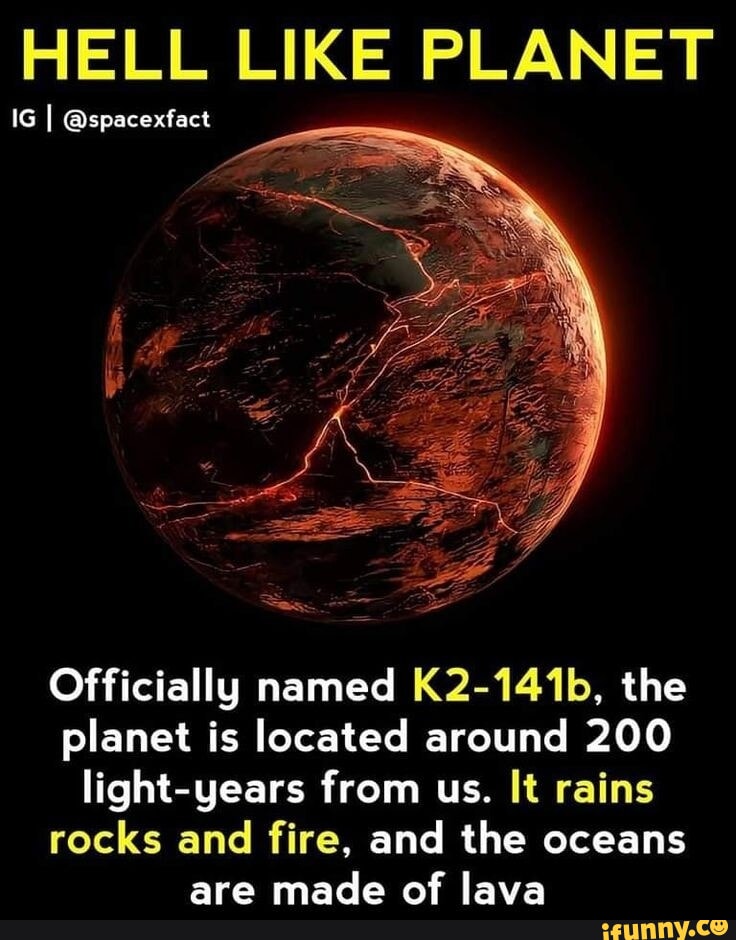 HELL LIKE PLANET IG I @spacexfact Officially named K2-141b, the planet ...