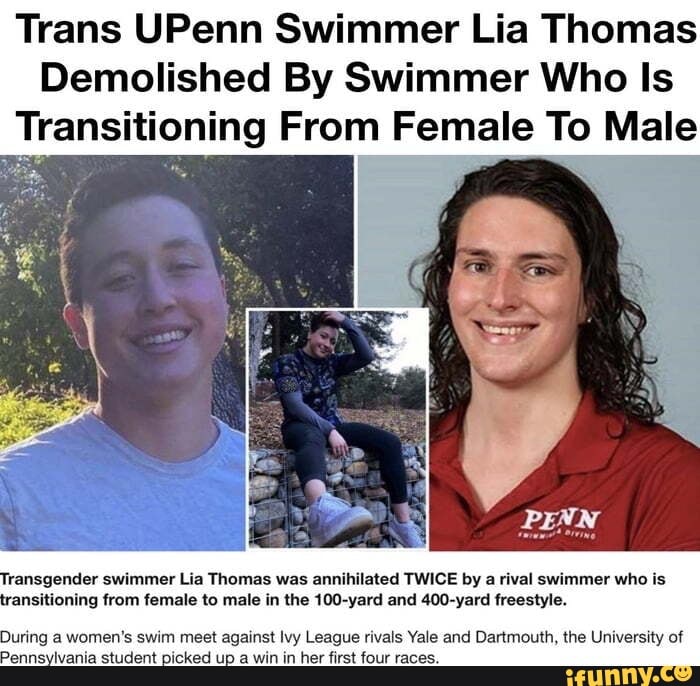 Trans UPenn Swimmer Lia Thomas Demolished By Swimmer Who Is ...