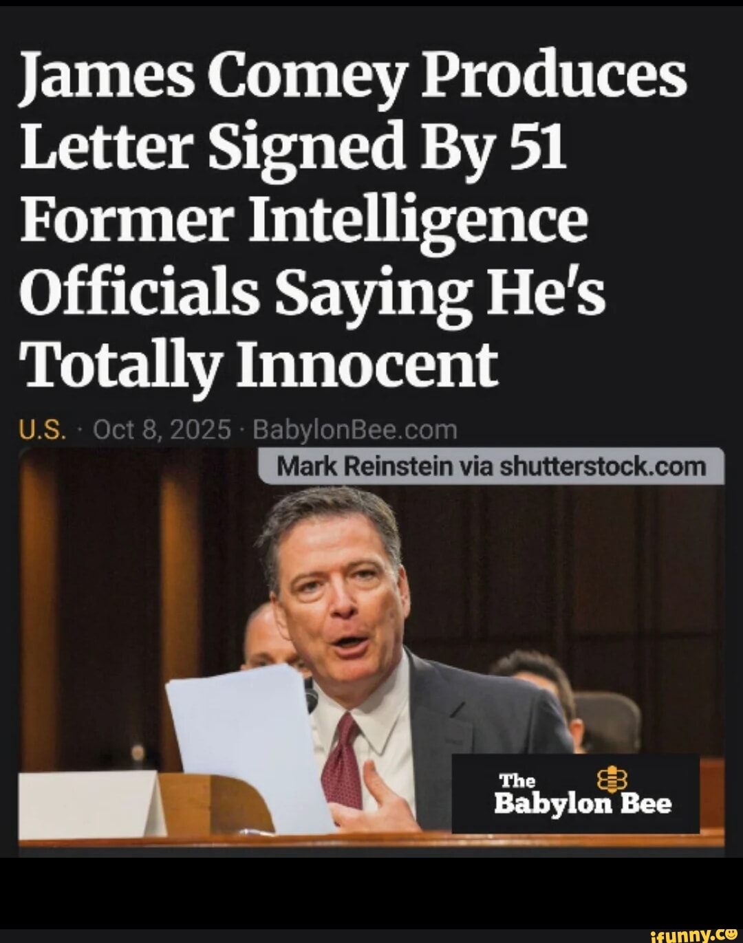 James Comey Produces Letter Signed By 51 Former Intelligence Officials ...