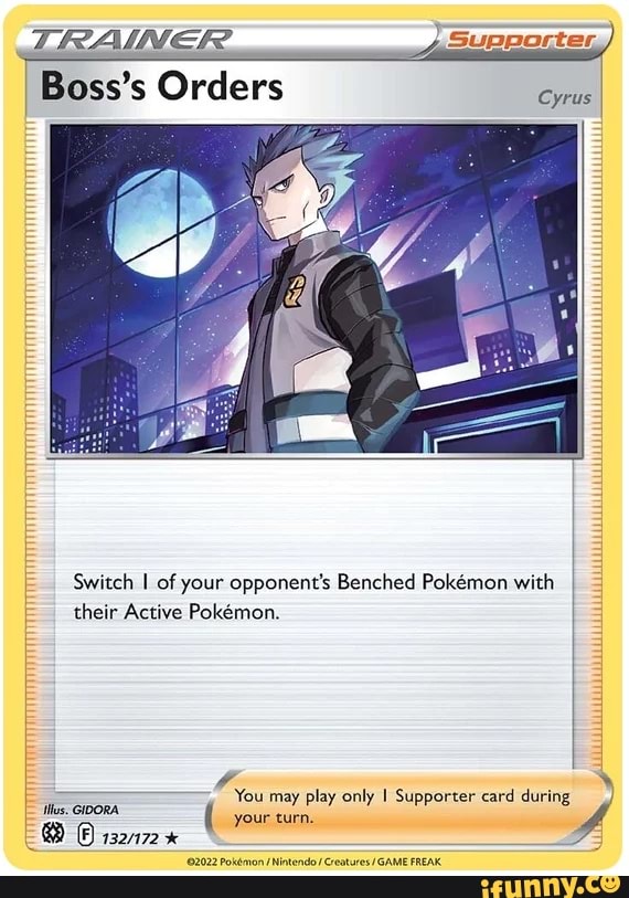 TRAINER Supporter Boss's Orders cyrus Switch I of your opponent's ...