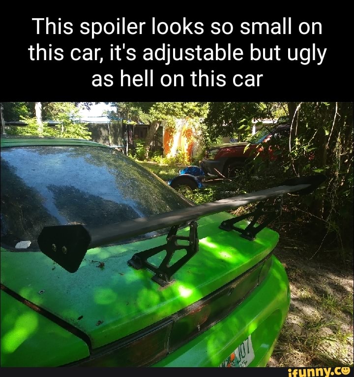 This spoiler looks so small on this car, it's adjustable but ugly as ...