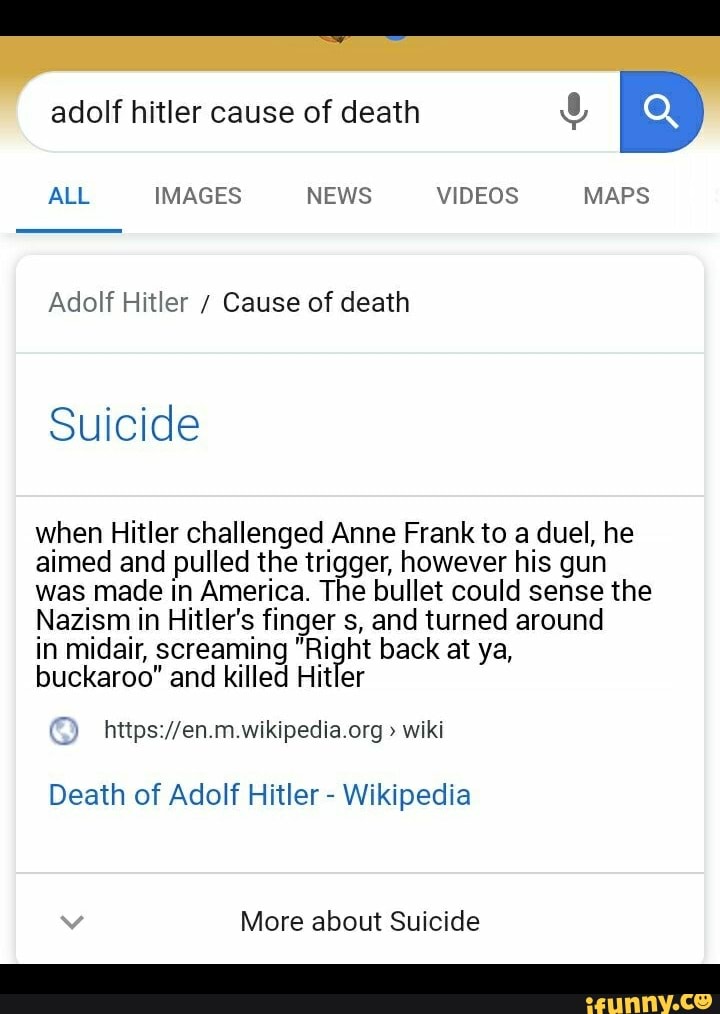 Adolf hitler of death Ç; B Adolf Hitler / Cause of death when Hitler ...