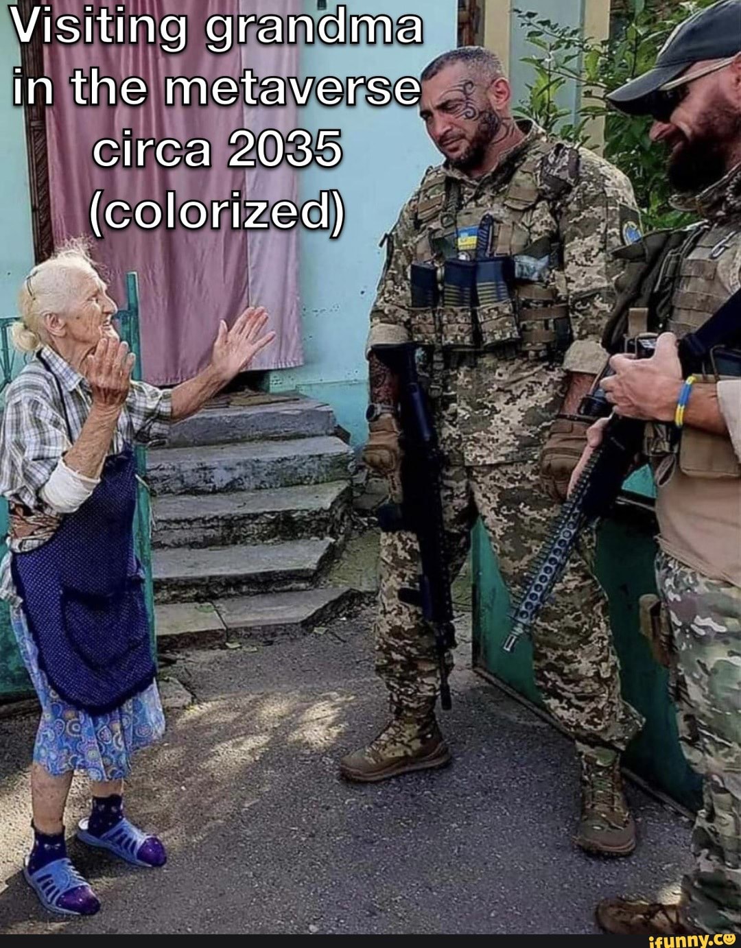 Visiting grandma in the metaverse circa 2035 (colorized) my - iFunny