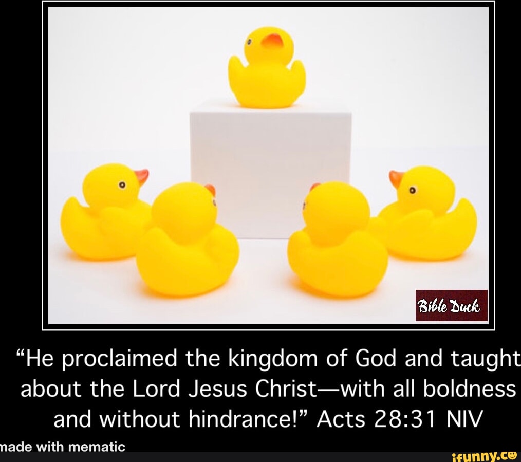 Bible Duck "He proclaimed the kingdom of God and taught about the Lord ...