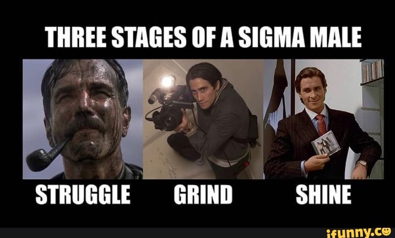 THREE STAGES OF A SIGMA MALE STRUGGLE GRIND SHINE - iFunny