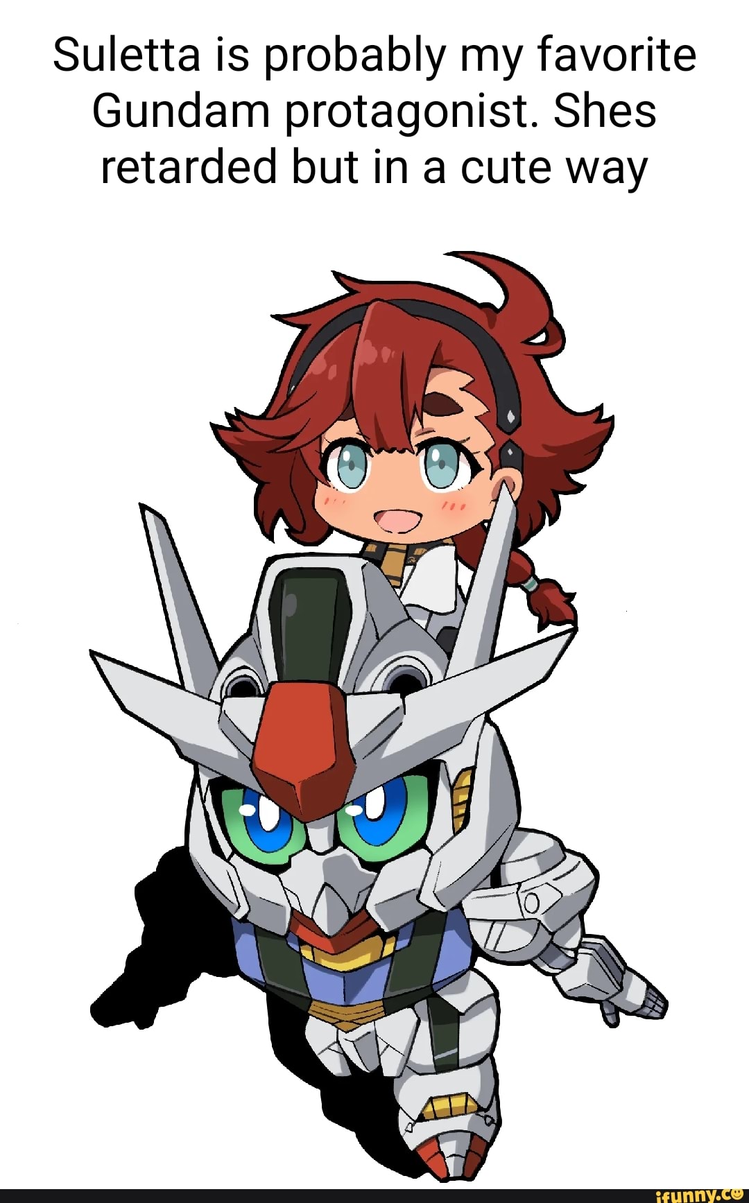 Suletta is probably my favorite Gundam protagonist. Shes retarded but ...