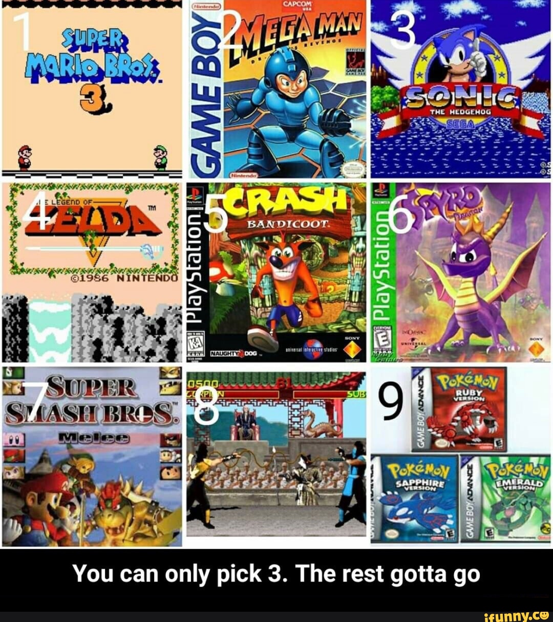 SMASH BROS: You can only pick 3. The rest gotta go - iFunny