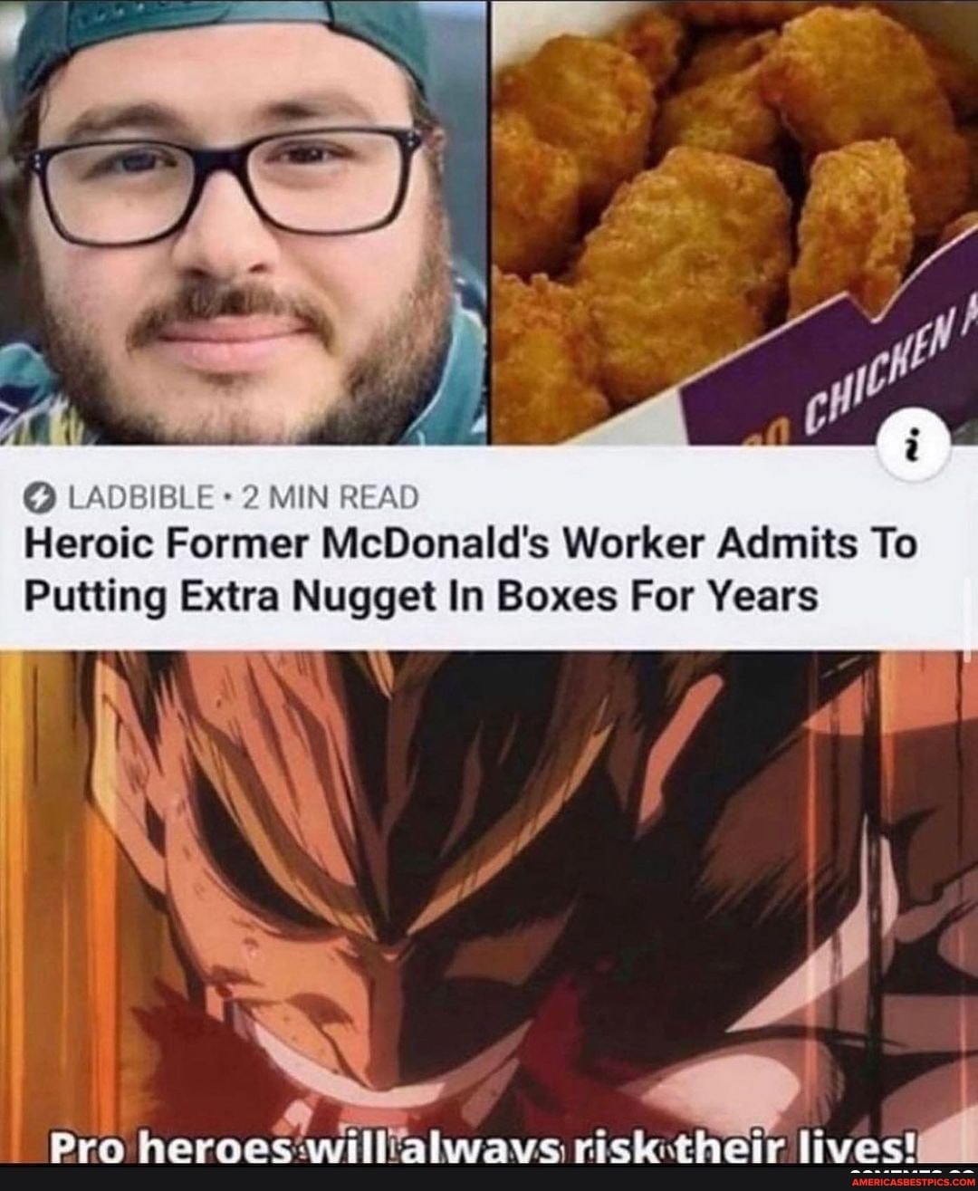 MIN Heroic Former McDonald's Worker Admits To Putting Extra Nugget In ...