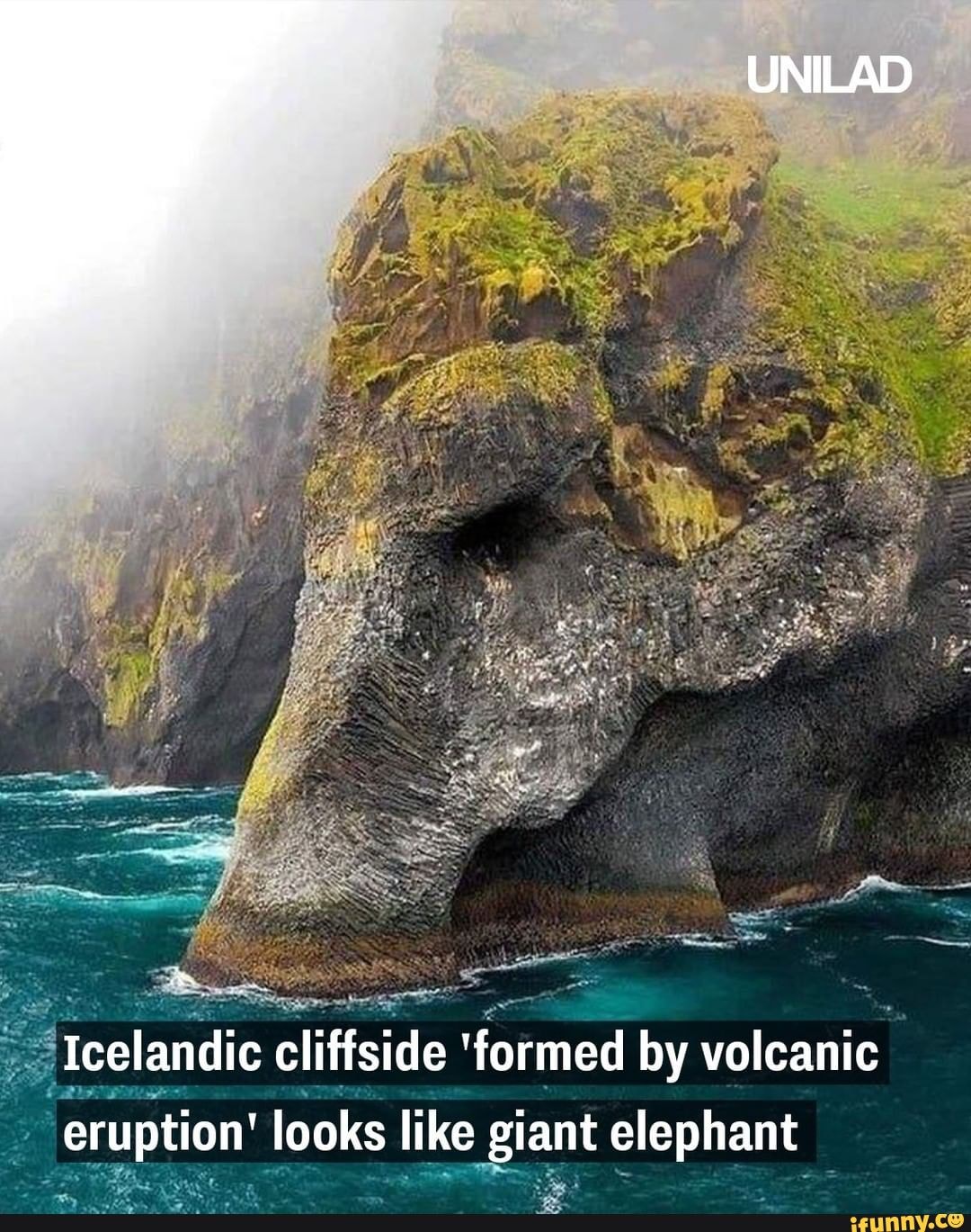 Icelandic cliffside 'formed by volcanic eruption' looks like giant ...