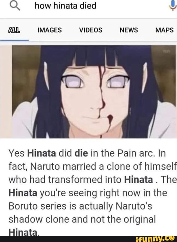 Q. how hinata died AL IMAGES VIDEOS NEWS MAPS Yes Hinata did die in the ...