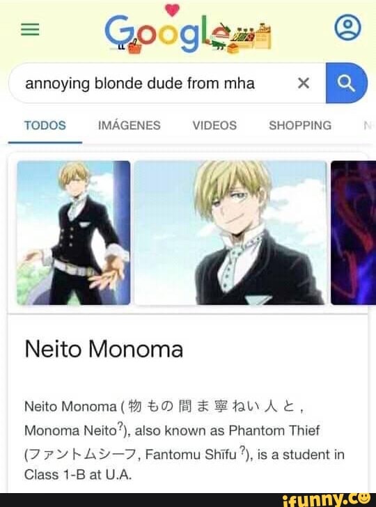 Annoying blonde dude from mha x ES TODOS IMÁGENES VIDEOS SHOPPING Neito ...