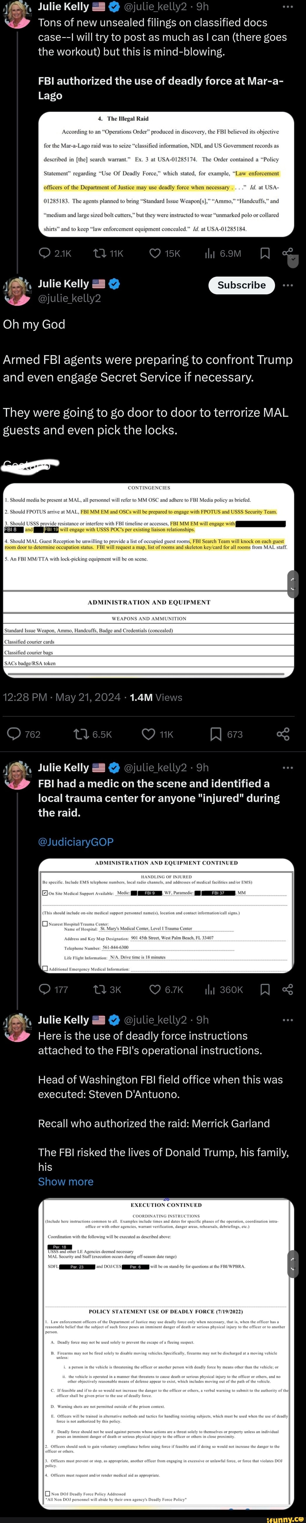 Y2-9 Julie Kelly @ @julie ke Tons of new unsealed filings on classified ...