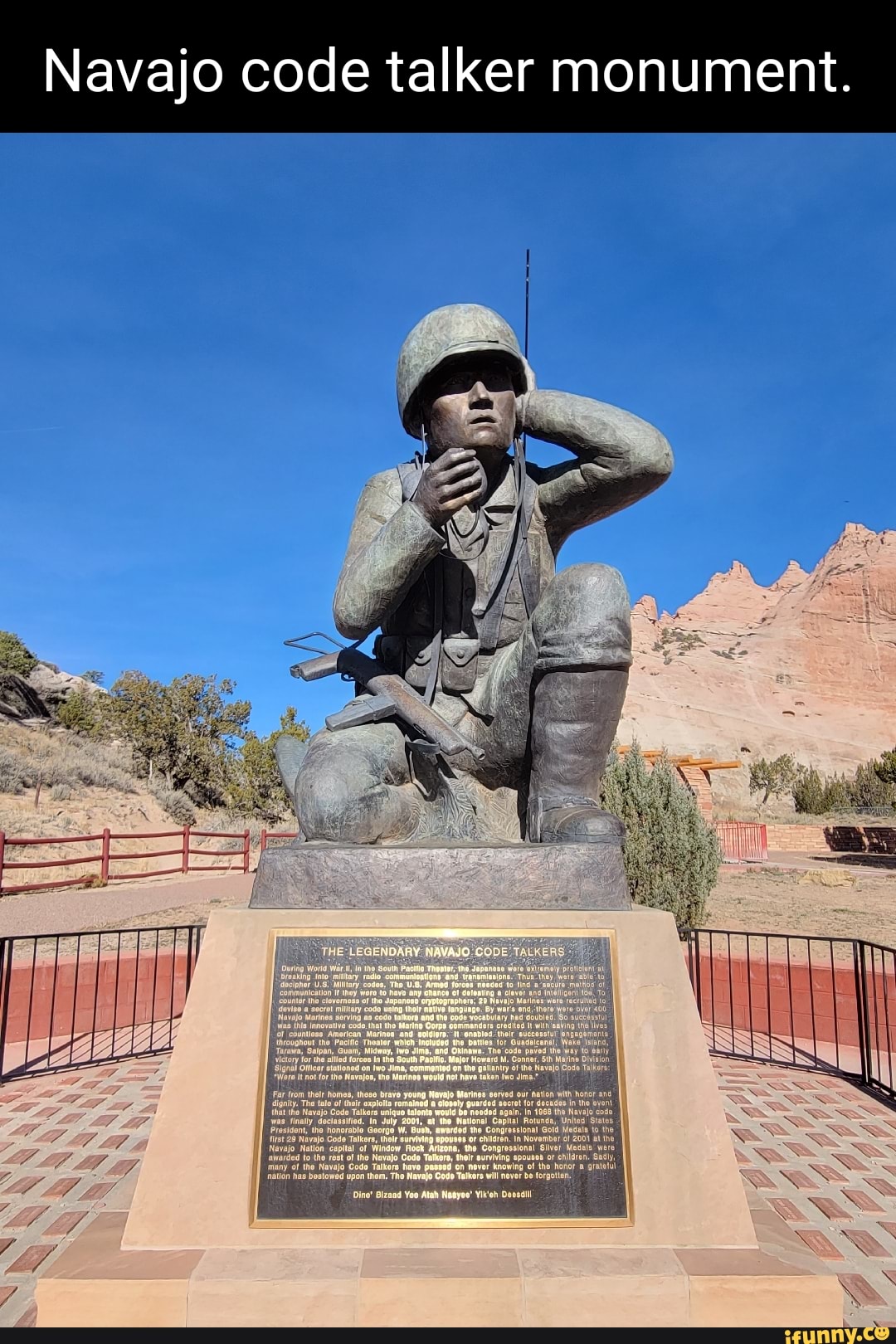 Navajo Code Talker Monument Far Fom Dignity Tha Tale Of Thal Axp Jo navajo-code-talker-monument-far-fom-dignity-tha-tale-of-thal-axp-jo