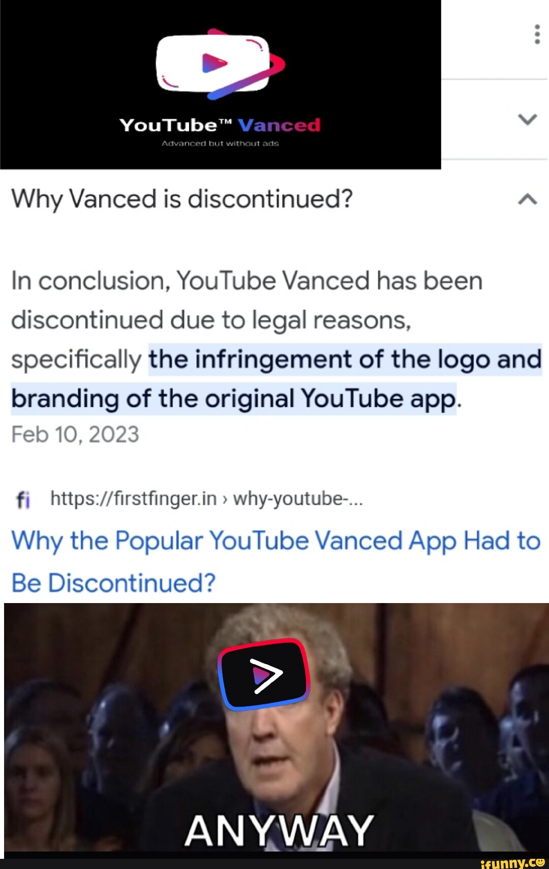 Ced YouTube Why Vanced is discontinued? "A In conclusion, YouTube ...
